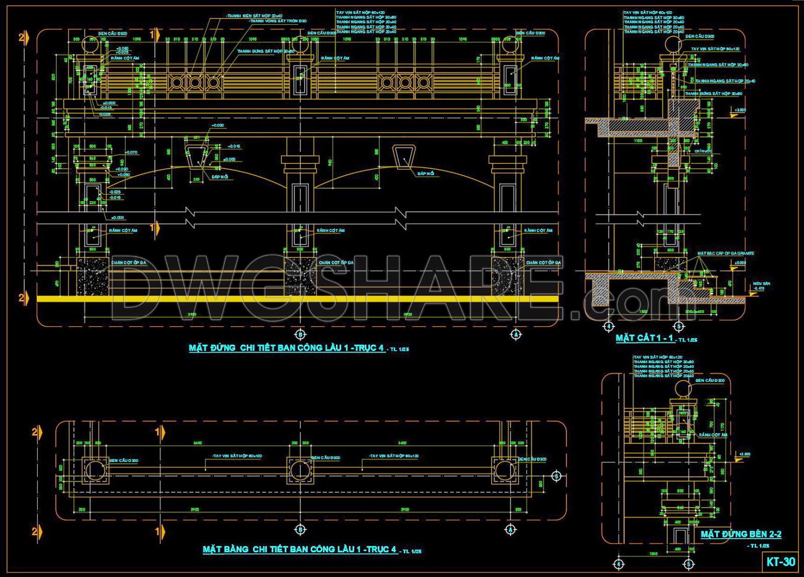 412. Free Download Exterior Balcony & Colonnade Details (DWG)