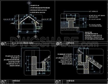 427. Free Detailed CAD Drawing of Roof and Drainage Construction Sections