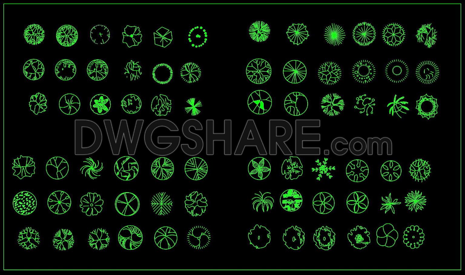 44. Trees AutoCAD blocks free download