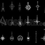 47. Free Download North Arrow & Compass Rose Cad Blocks (1) - Free Cad ...