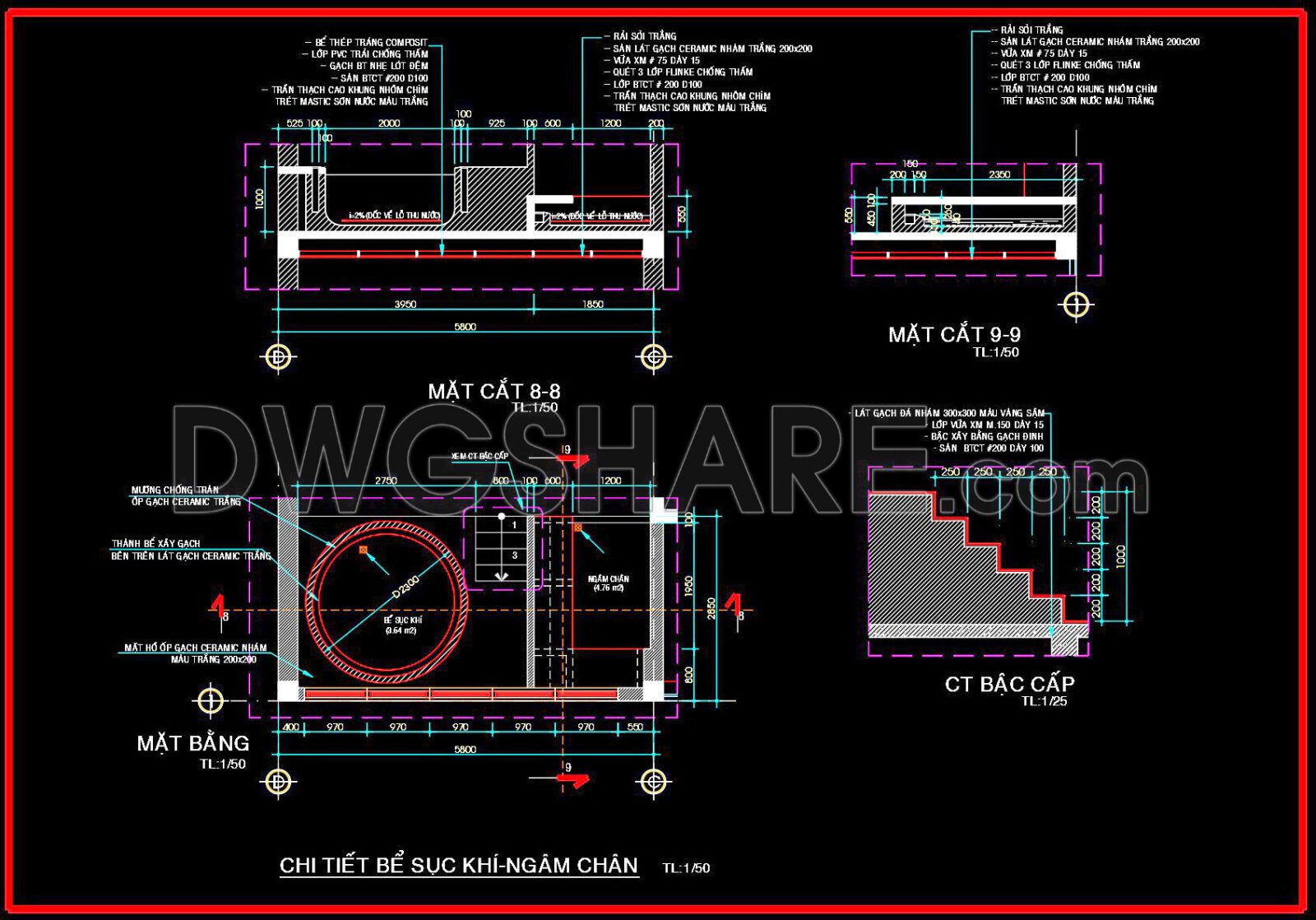 537. Download free CAD drawing of a jacuzzi tub with step details