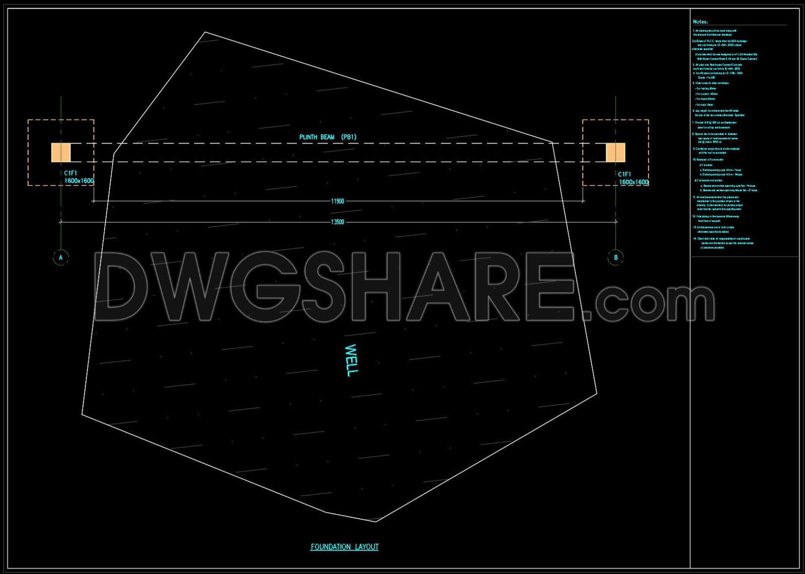 610. Free Download CAD Details for Bridge Columns and Plinth Beams