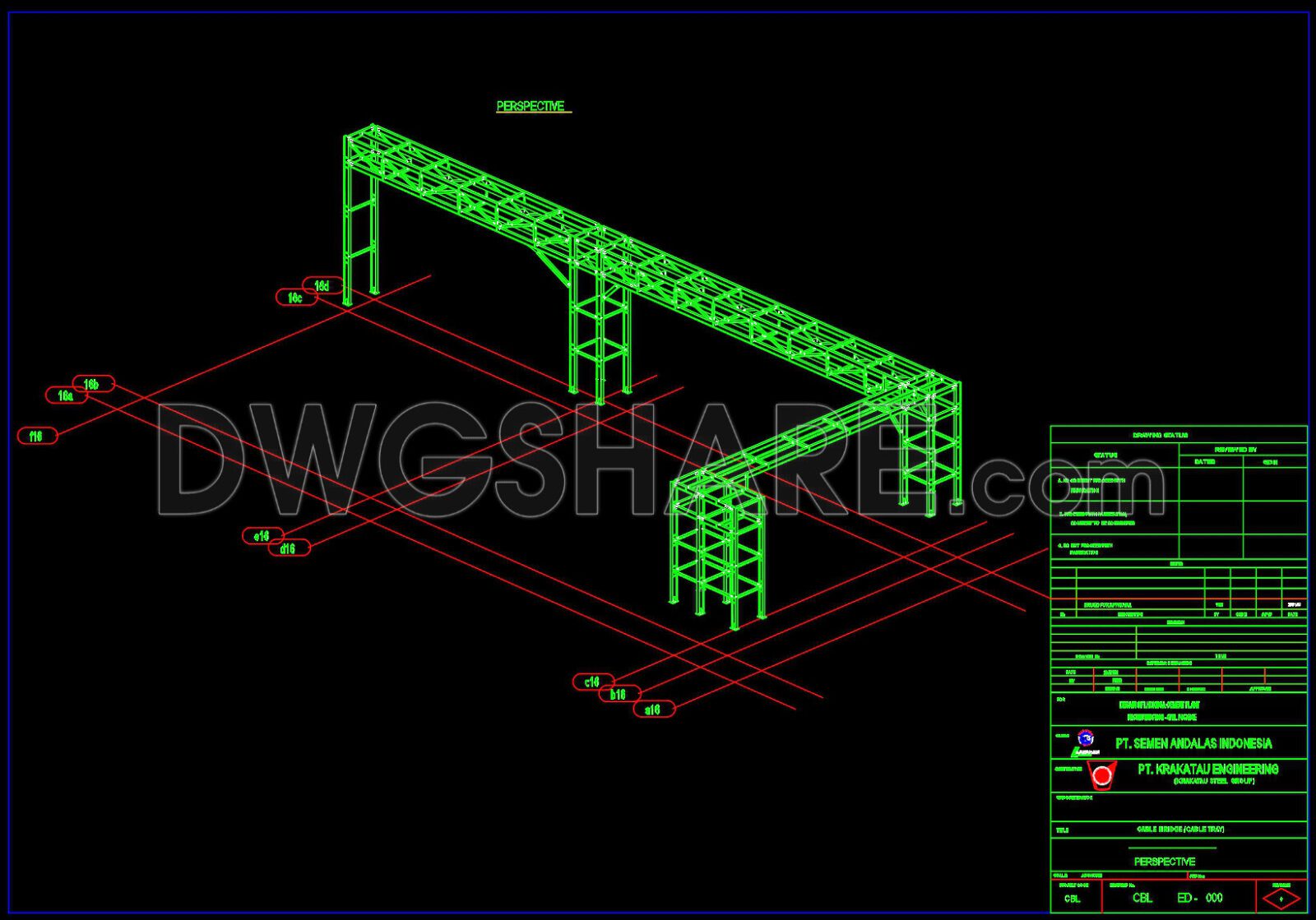 614. Download Free Drawing of Cable Steel Bridge