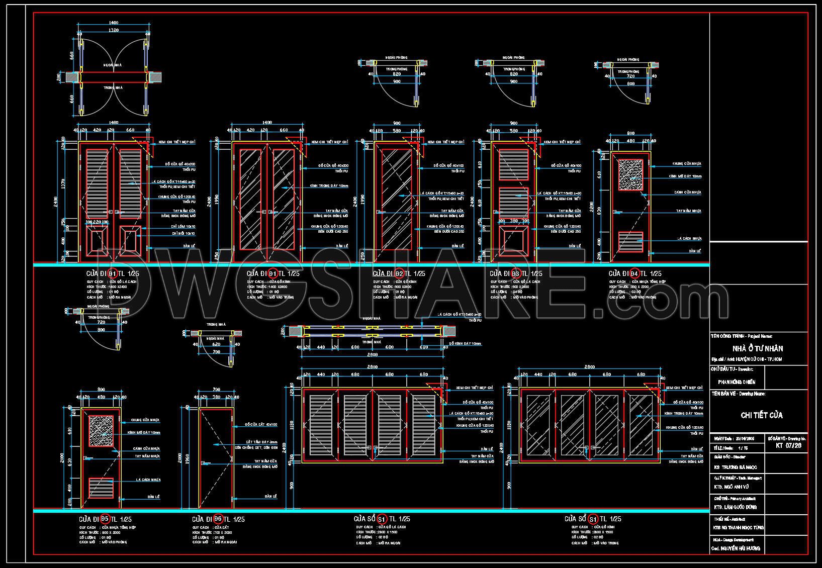 677. Free Download – Complete Cad Drawings Of Doors And Windows For ...