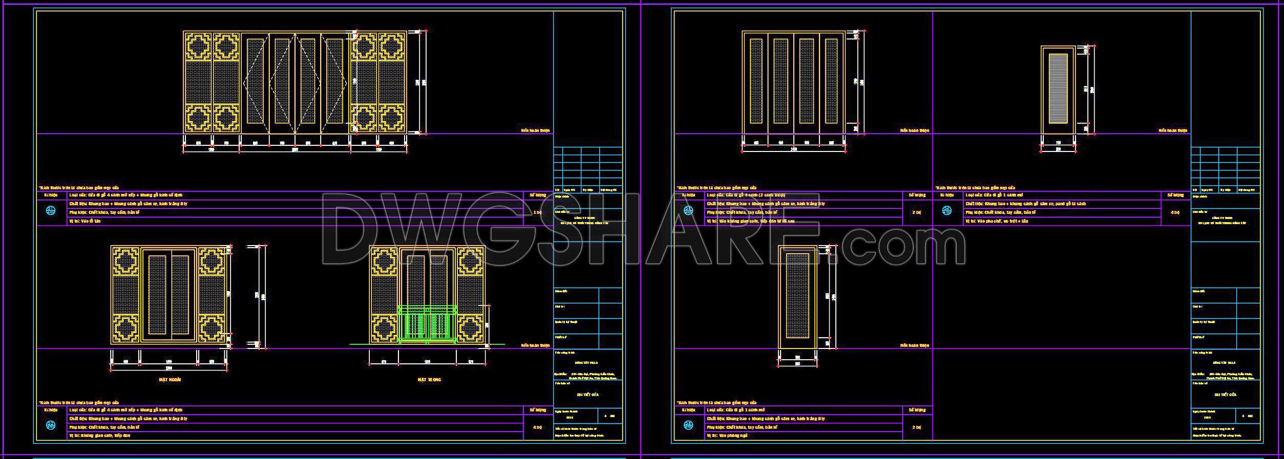 678. Free Download – Complete Cad Drawings Of Doors And Windows