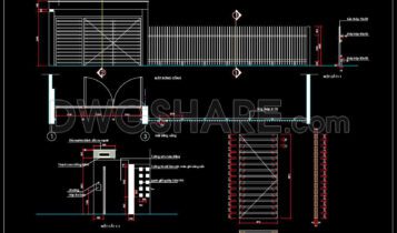 85.Gate Plans DWG With Detailing For Free Download