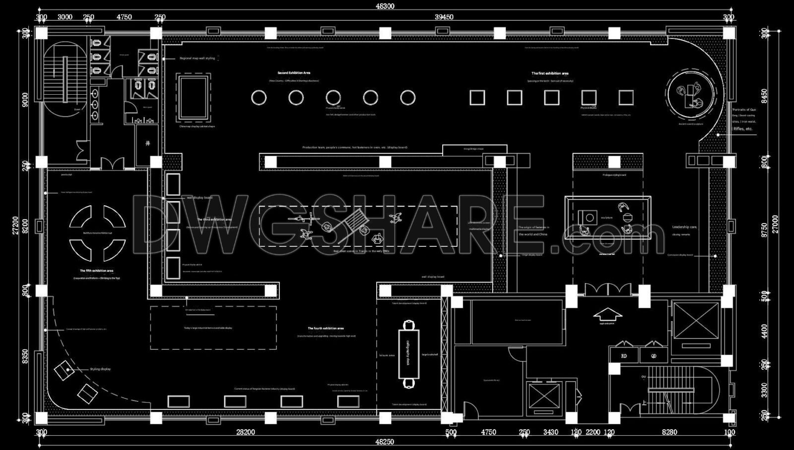 21. Architectural Breakdown of a Modern Museum Layout Free CAD File ...