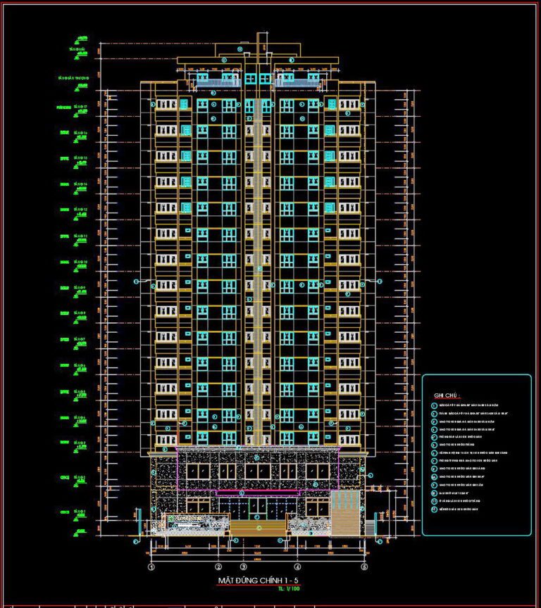 22. Free Download of CAD Floor Plan for a 17-Story Apartment Building