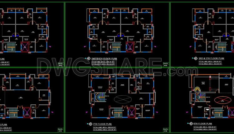 23. Download Cad Design Drawings Of A 9-story Building With A 12.8m X ...