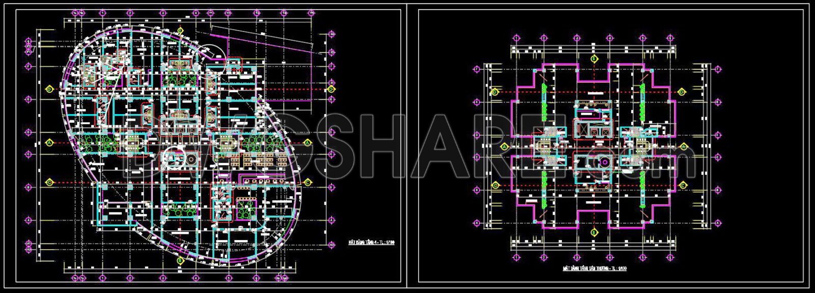 24. Free Download of CAD Floor Plans for a 22-Story Apartment Building