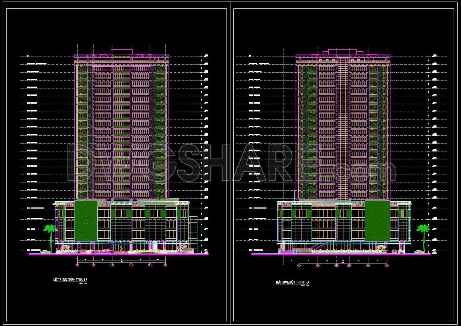 24. Free Download of CAD Floor Plans for a 22-Story Apartment Building