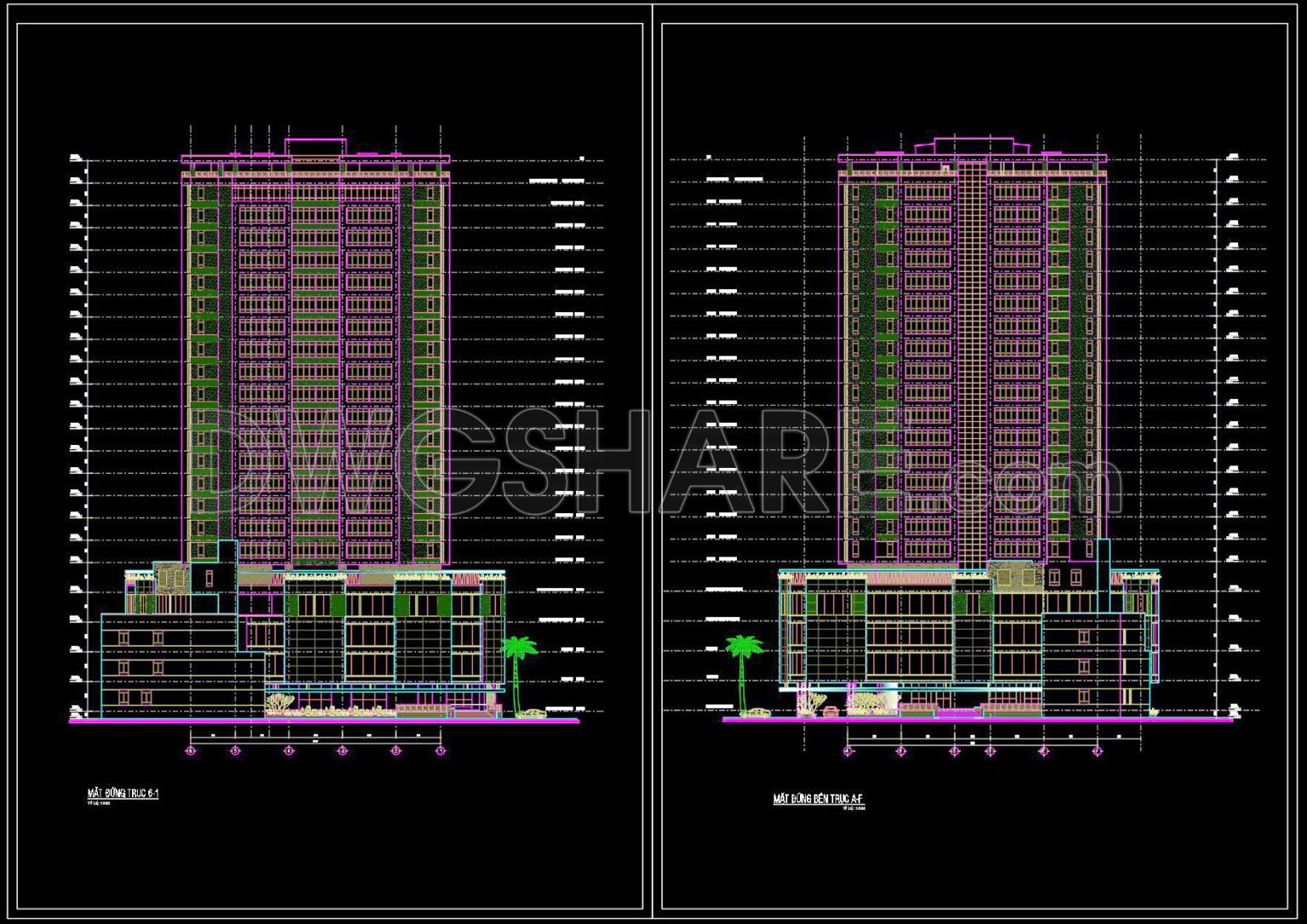 24. Free Download of CAD Floor Plans for a 22-Story Apartment Building