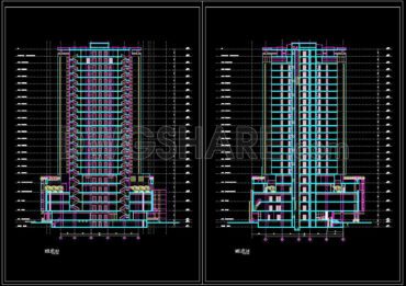 24. Free Download of CAD Floor Plans for a 22-Story Apartment Building