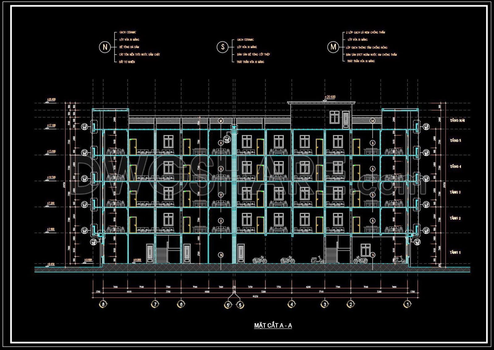 24. Free Download of CAD Floor Plans for a 22-Story Apartment Building