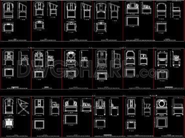 351. Free CAD Blocks – Chinese Chairs Collection