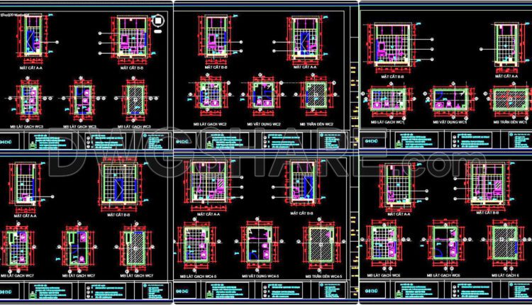 377. Free Download Complete Bathroom Construction Details (cad & Dwg ...