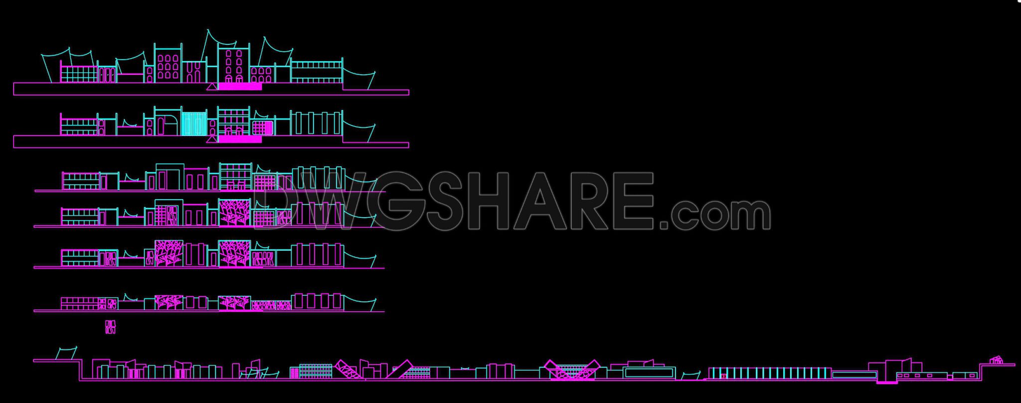 39. Modern Complex Architectural CAD Drawing (Plans & Sections) - Free ...