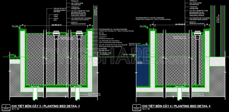 430. Free Download Detailed CAD Drawing of a Concrete Planter Box