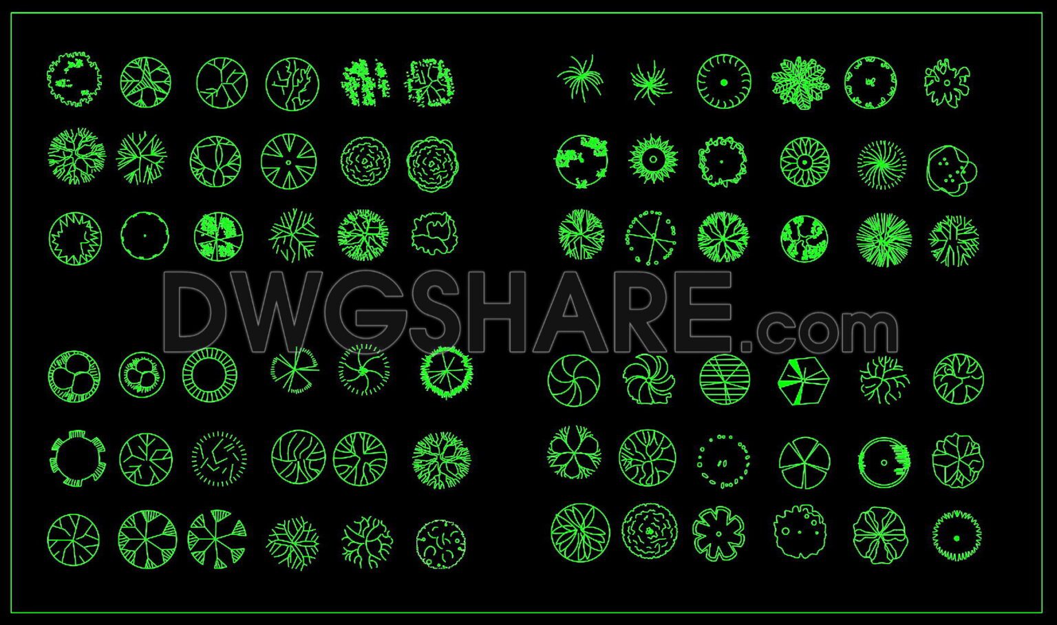 45. Trees AutoCAD blocks free download