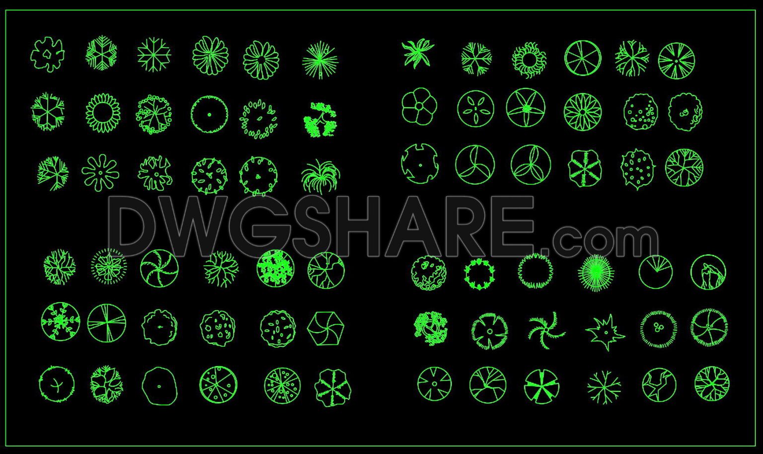 46. Free CAD Blocks: Tree & Plant Symbols for Plan View