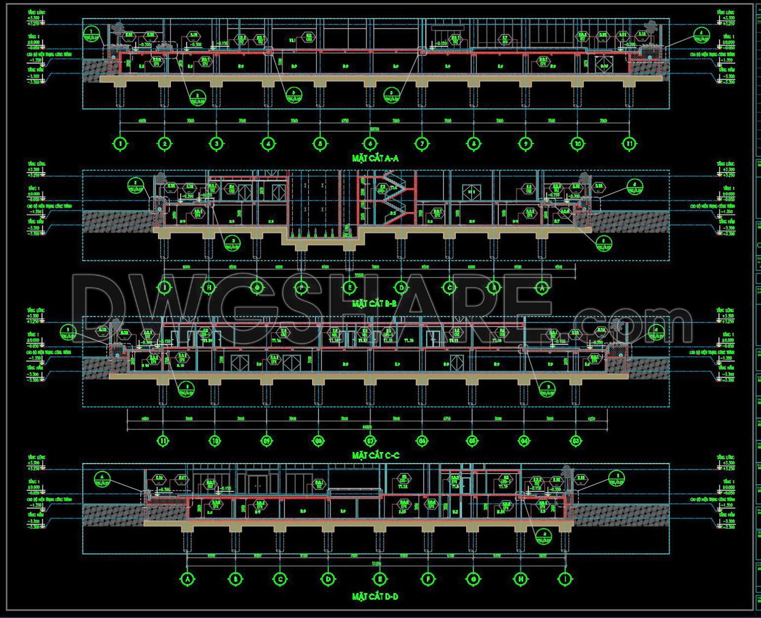 544. Free Download Hotel Basement Structural & Waterproofing CAD Drawings