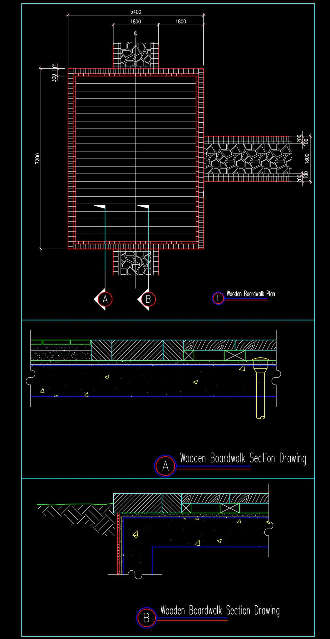 556. Boardwalk CAD Plan Free Download: Analysis of Foundation, Drainage ...