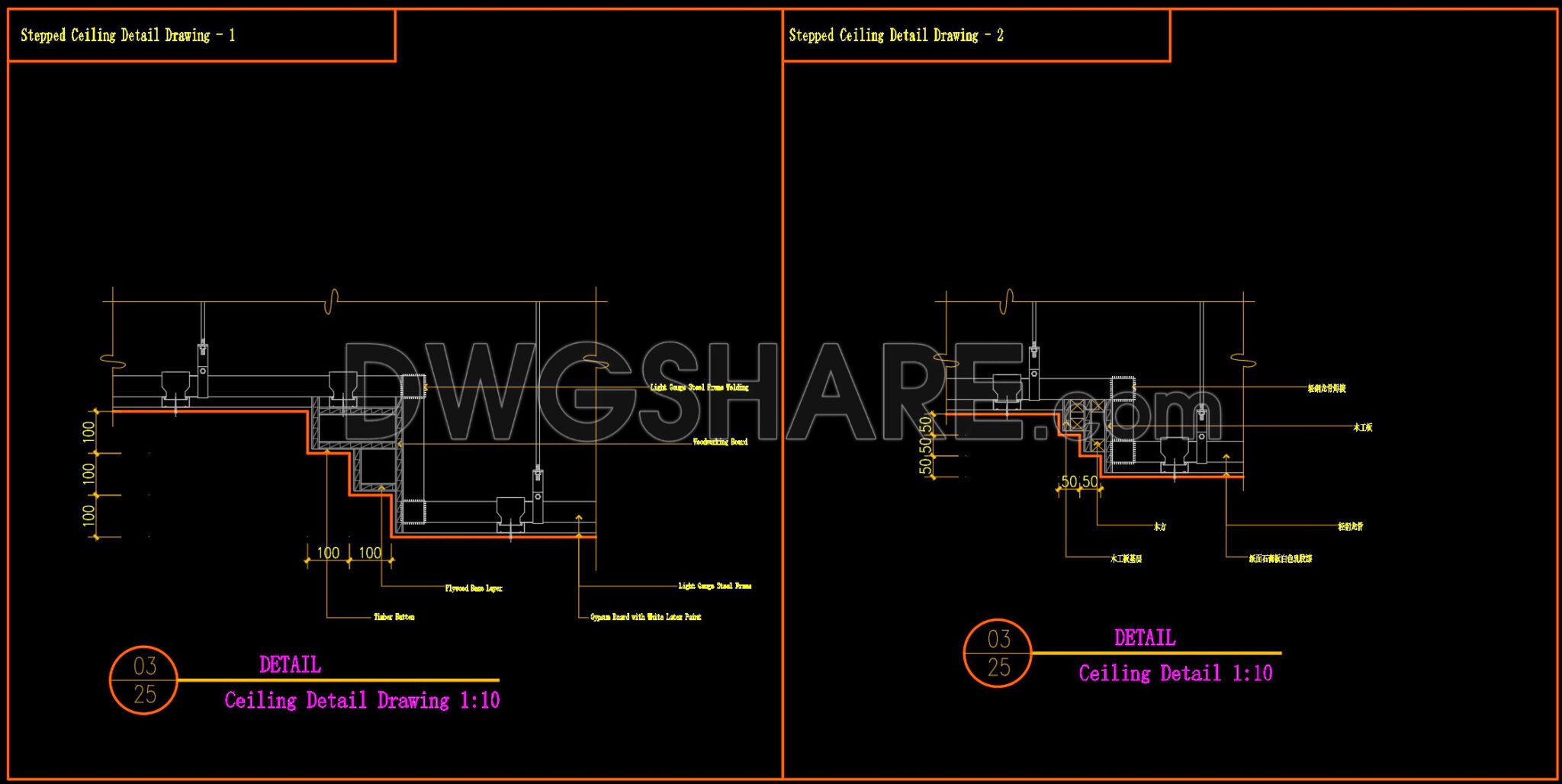 557. Free Download 3 Essential Gypsum Ceiling Details (Curtain Box ...