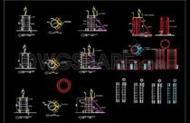 549. Free Detailed CAD Drawing - Steel and Glass Canopy Structure