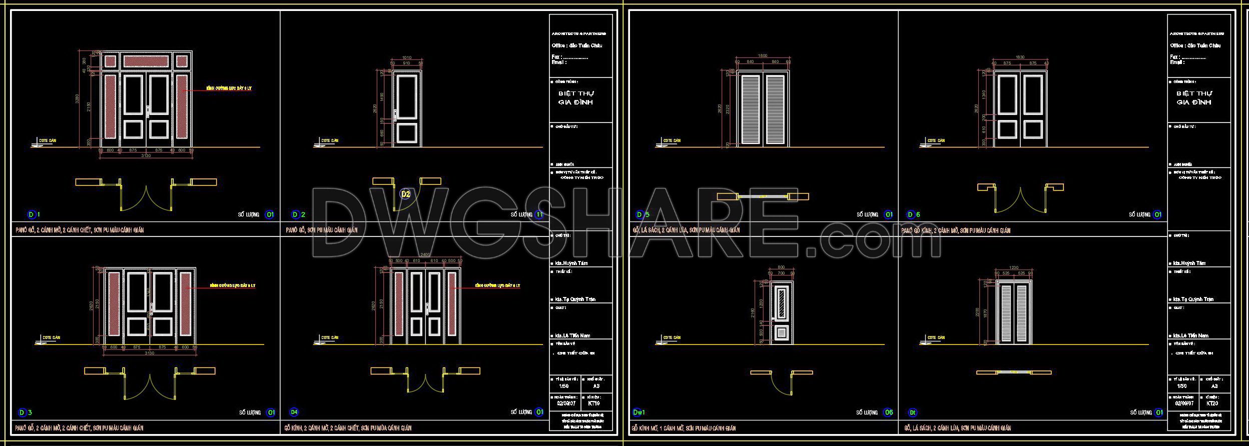 679. Free Download – Complete Cad Drawings Of Doors And Windows