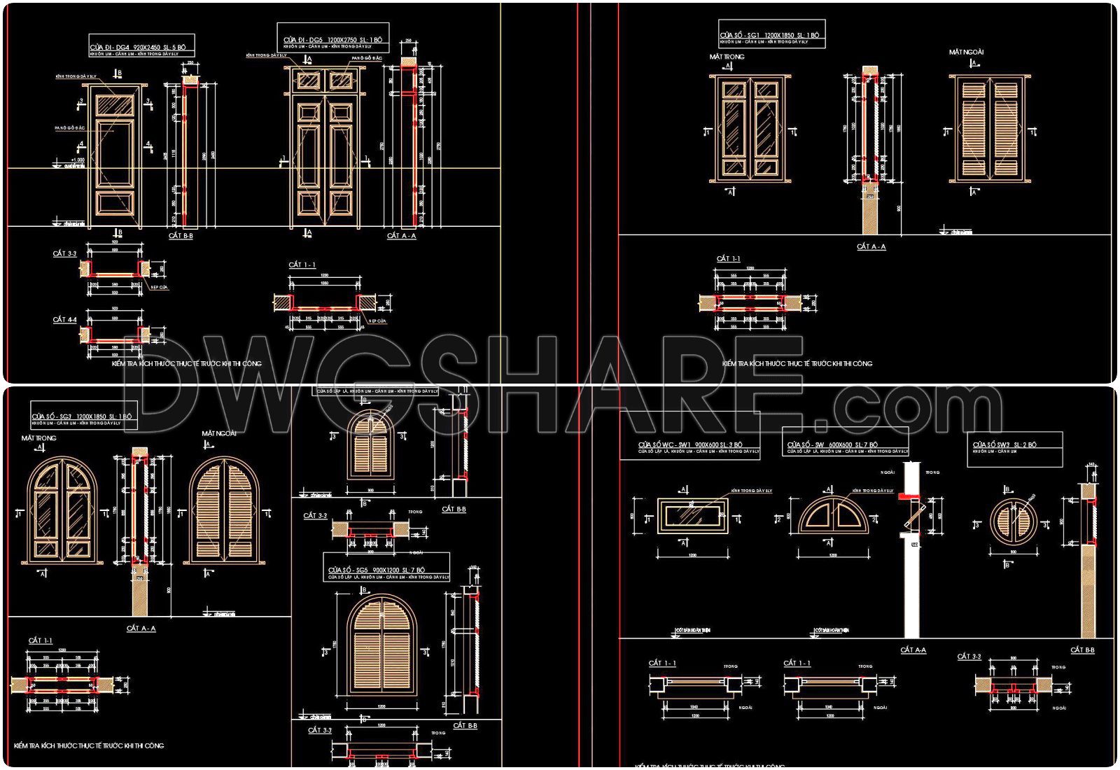 681. Free Download – Complete Cad Drawings Of Doors And Windows