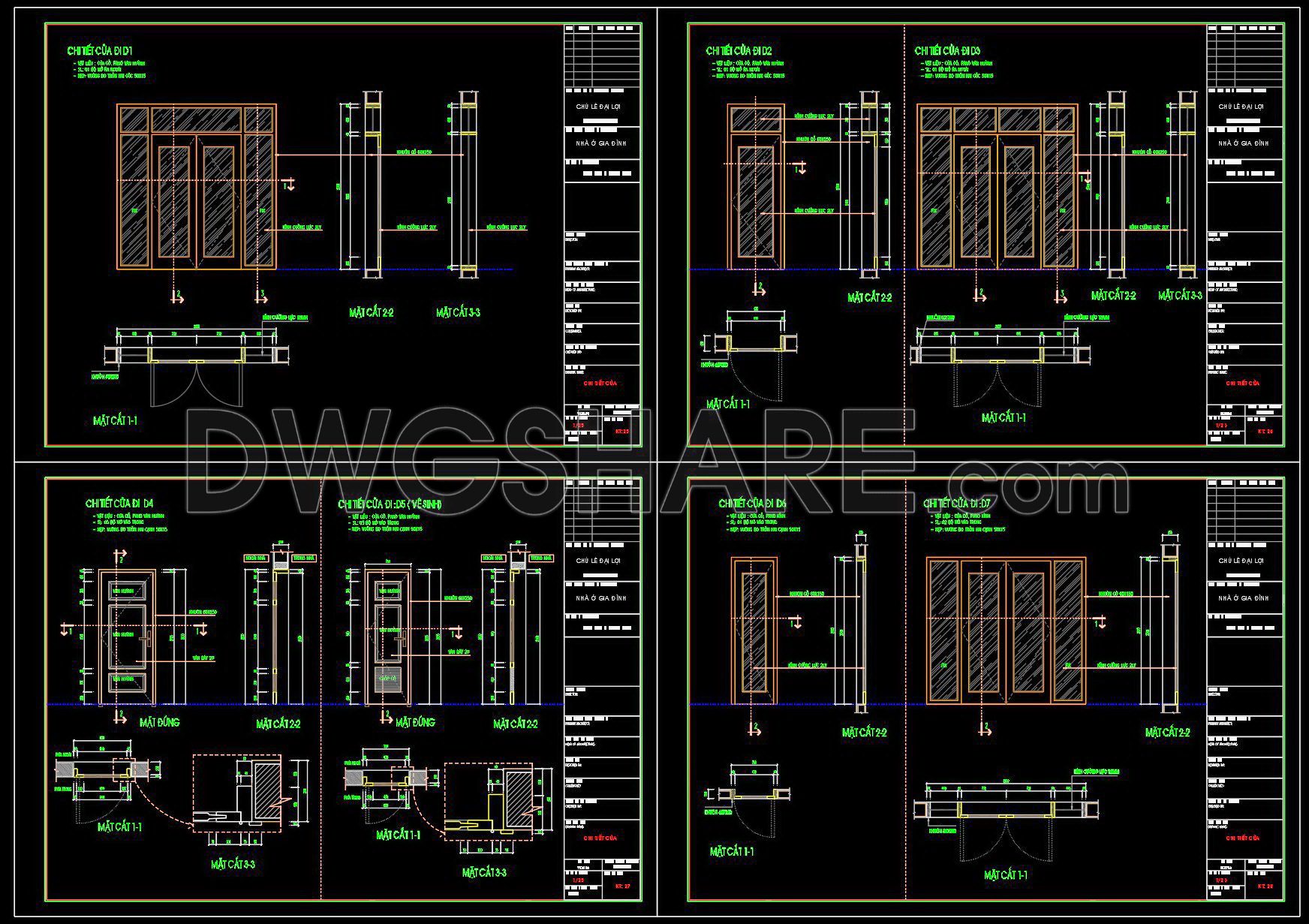 684. Free Download – Complete Cad Drawings Of Doors And Windows For ...