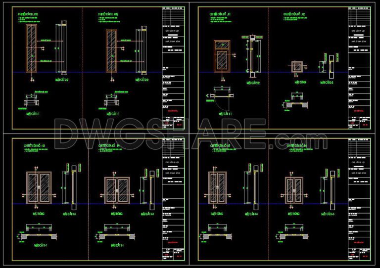 684. Free Download – Complete Cad Drawings Of Doors And Windows For ...