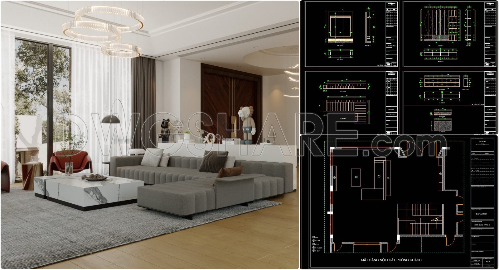 75. Free Download Complete Modern Living Room Design Package (cad & 3d ...