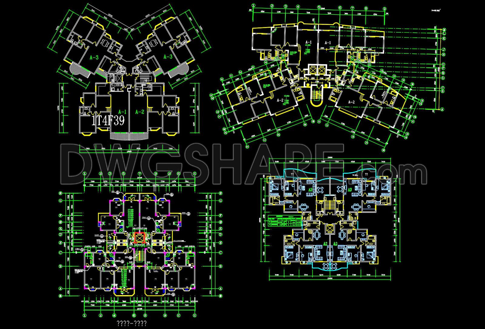 254. Free Download of CAD Drawings for Sample Apartment Floor Plans