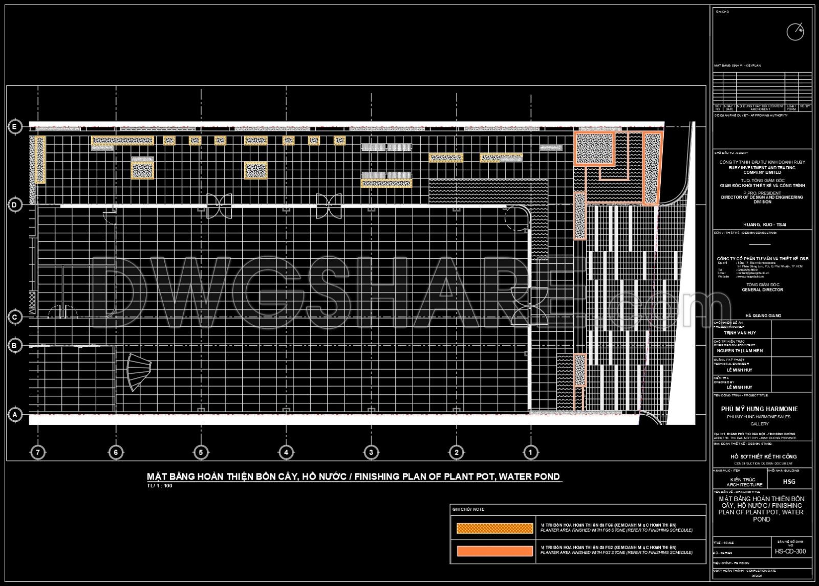 260. Free Download Water Pond & Plant Pot Finishing CAD Drawing AutoCAD