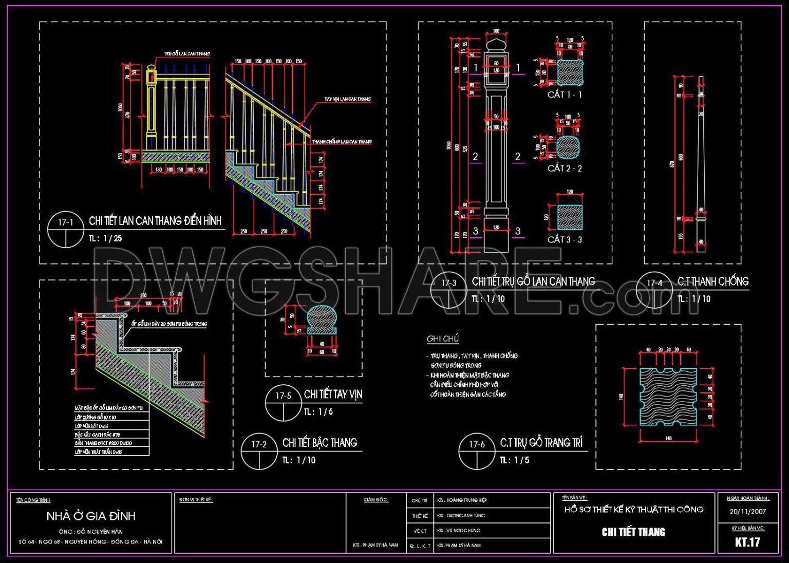 312. Free Download detailed CAD drawings of townhouse stairs