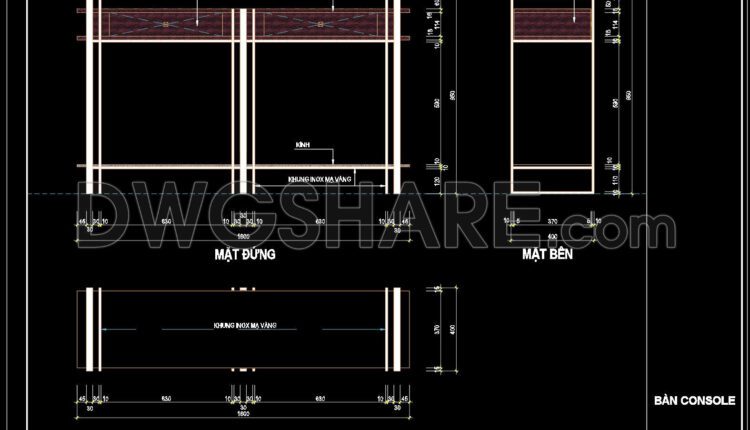 358. Free Cad Drawing Modern Console Table Design - Free Cad Blocks ...