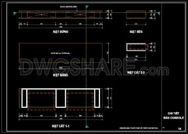 359. Free CAD Drawing Modern Console Table Design