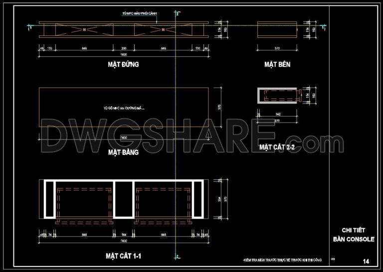 359. Free CAD Drawing Modern Console Table Design