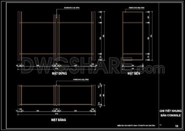 360. Free CAD Drawing Modern Console Table Design