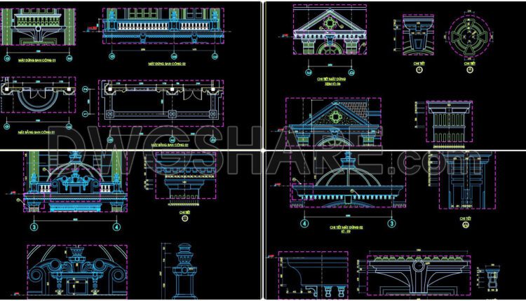 419. Free Download Of Cad Drawings Of European Classical Architectural ...