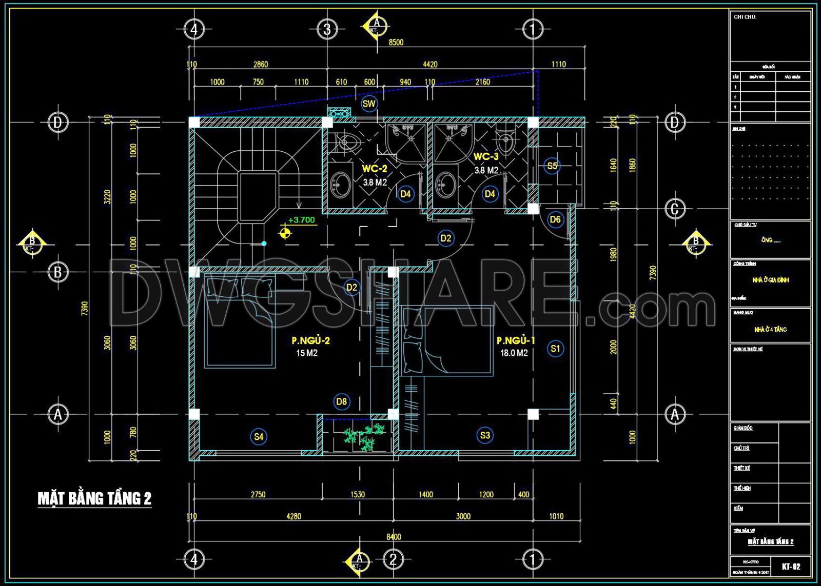 429. Free Download CAD Design Drawings for a 4-Story House with ...