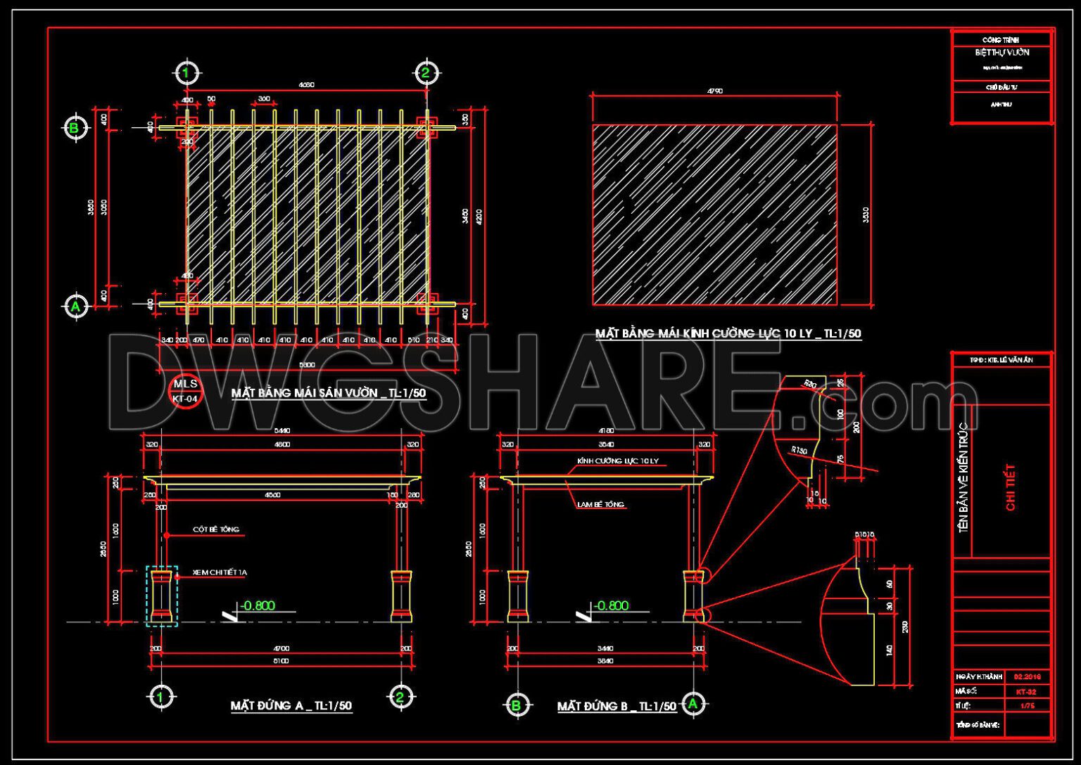 429. Free CAD Download Decorative Outdoor Concrete Louver Pergola Details