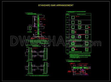 624. Free Download Standard Column & Footing Reinforcement CAD Template
