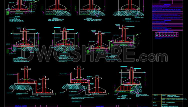 625. Free Download Combined Footing Details Cad Template Dwg - Free Cad ...