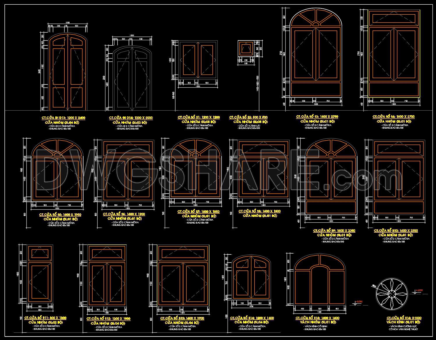 686. Free Download – Complete Cad Drawings Of Windows For Residential ...