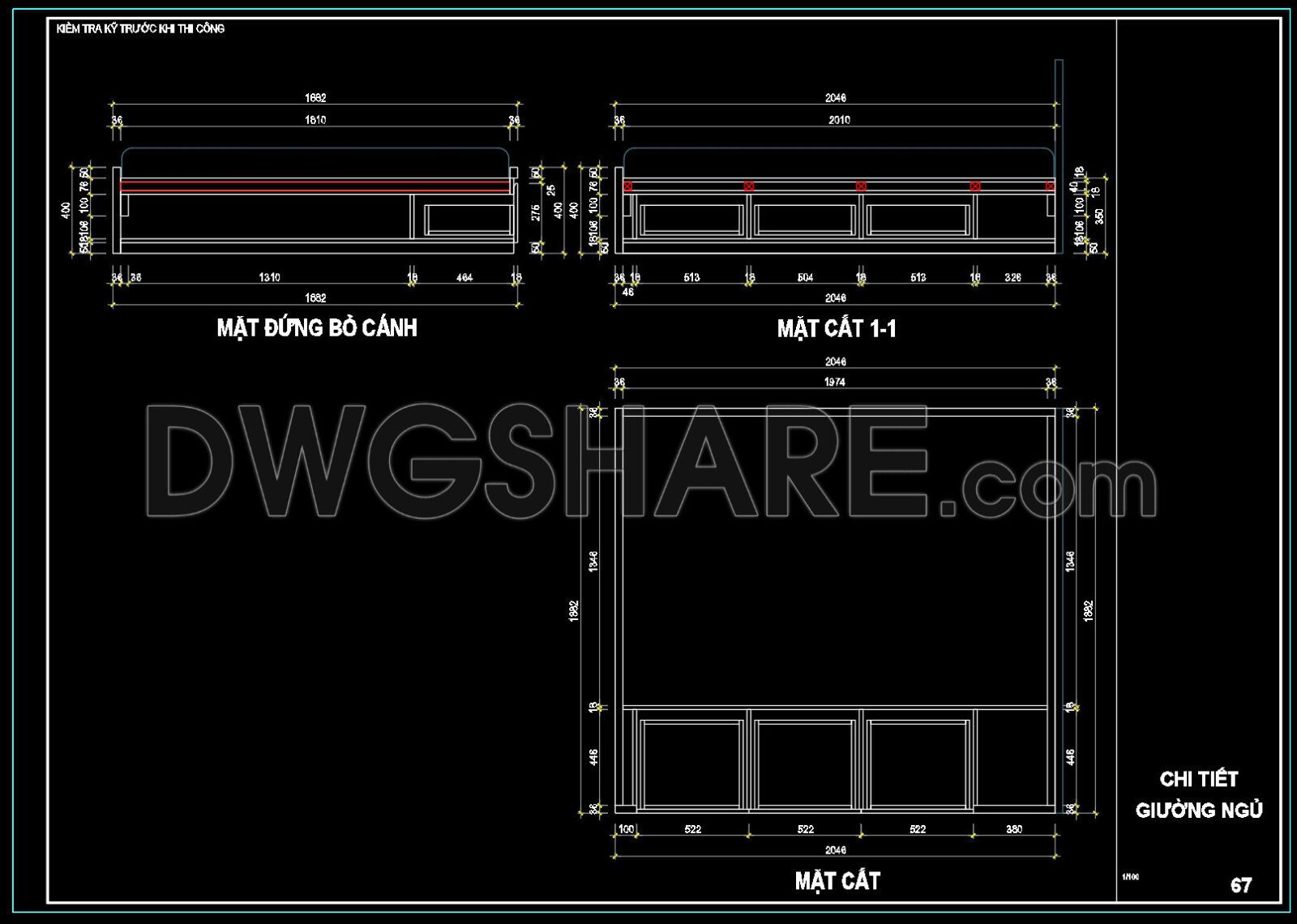 69. Free Download Bed CAD Shop Drawing