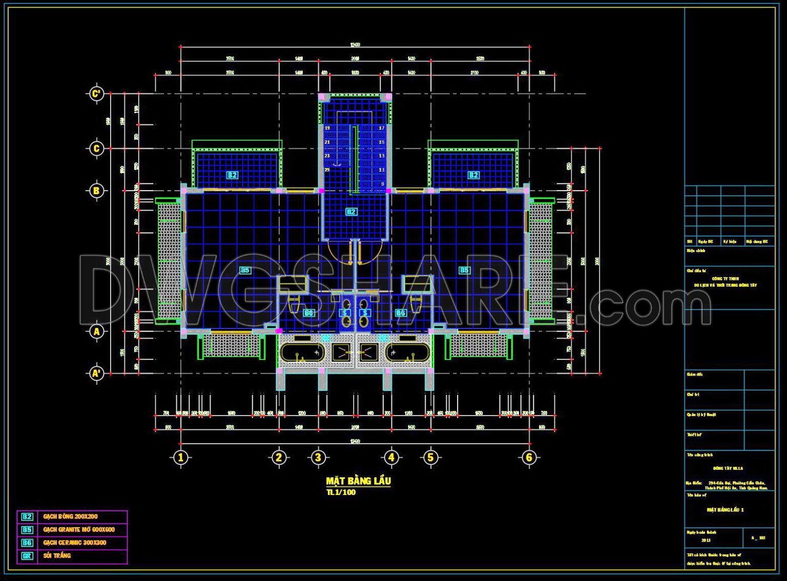 97. Free Download Ground Floor Tiling CAD Plan for Residential Projects