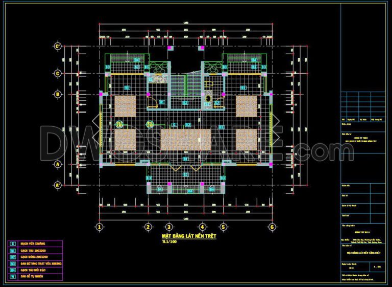 97. Free Download Ground Floor Tiling CAD Plan for Residential Projects