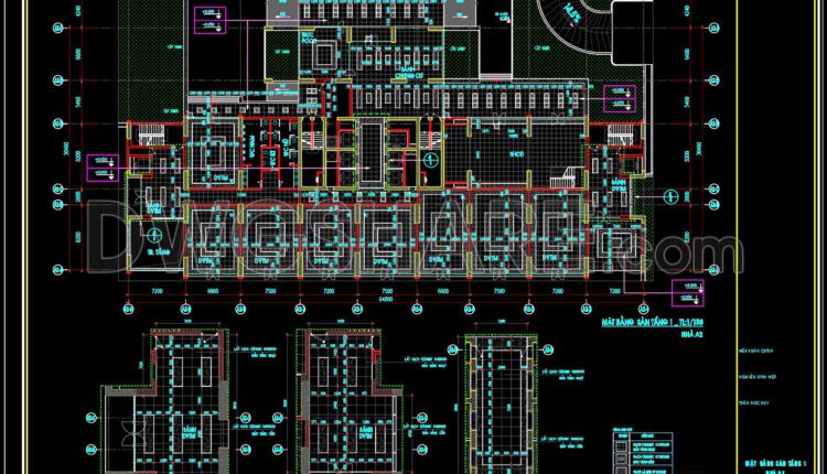 123. Free Download Cad Drawing Of Floor Tile Layout For Level 1 Of ...